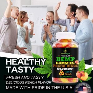 2PACK Hemp Gummies-Fresh Fruity Bears and Delicious Hemp Gummy Peach-for Sleep, Calm and Relax-Inflammation Natural Hemp Party-Made in USA