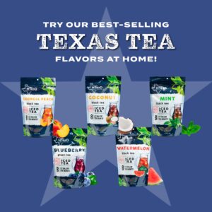 HTeaO Iced Tea Sachets - Watermelon Black Tea Mix for Cold Brew - 4 Gallons Per Package - Real Texas-Style Flavored Iced Tea in 5 Minutes (Pack of 8 Sachet Bags)