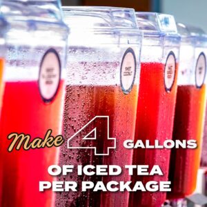 HTeaO Iced Tea Sachets - Watermelon Black Tea Mix for Cold Brew - 4 Gallons Per Package - Real Texas-Style Flavored Iced Tea in 5 Minutes (Pack of 8 Sachet Bags)