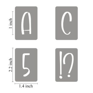 1 Inch Alphabet Letter Stencils for Painting - 42 Pack Letter and Number Stencil Templates with Signs for Painting on Wood, Reusable Letters and Numbers Stencils for Chalkboard Wood Signs & Wall Art