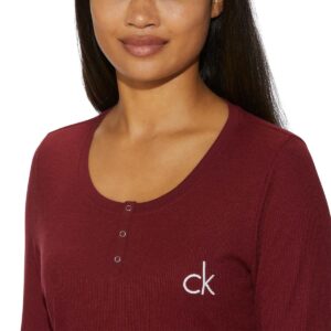 Calvin Klein Womens 2 Piece Fleece Pajama Set Red