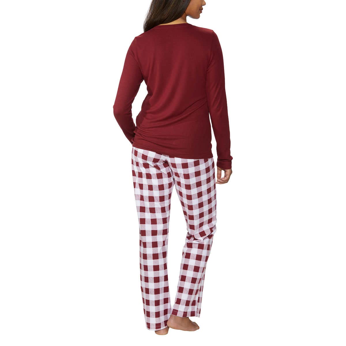 Calvin Klein Womens 2 Piece Fleece Pajama Set Red