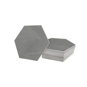 avant decor | stone composite hexagon stone texture | peel and stick kitchen backsplash tiles | stick on wall tiles | easy diy installation | 6” x 6.9” | single tile