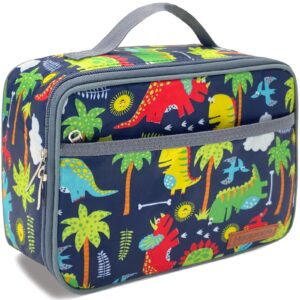 kulle lunch box for boys,insulated lunch bags for women/men,washable lunch box for men and reusable lunch boxes for school, work, picnic or travel,astronaut shark camo space(dinosaur)