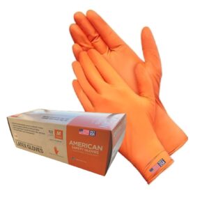 american safety glove latex disposable low protein natural rubber non-allergy 7 mil 1 box of 100 (medium, 100, count)