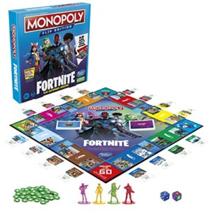 Hasbro Gaming Monopoly Flip Edition: Fortnite Board Game for Ages 13 Game Inspired by Fortnite Video Game, Board Games for Teens and Adults, 2-4 Players