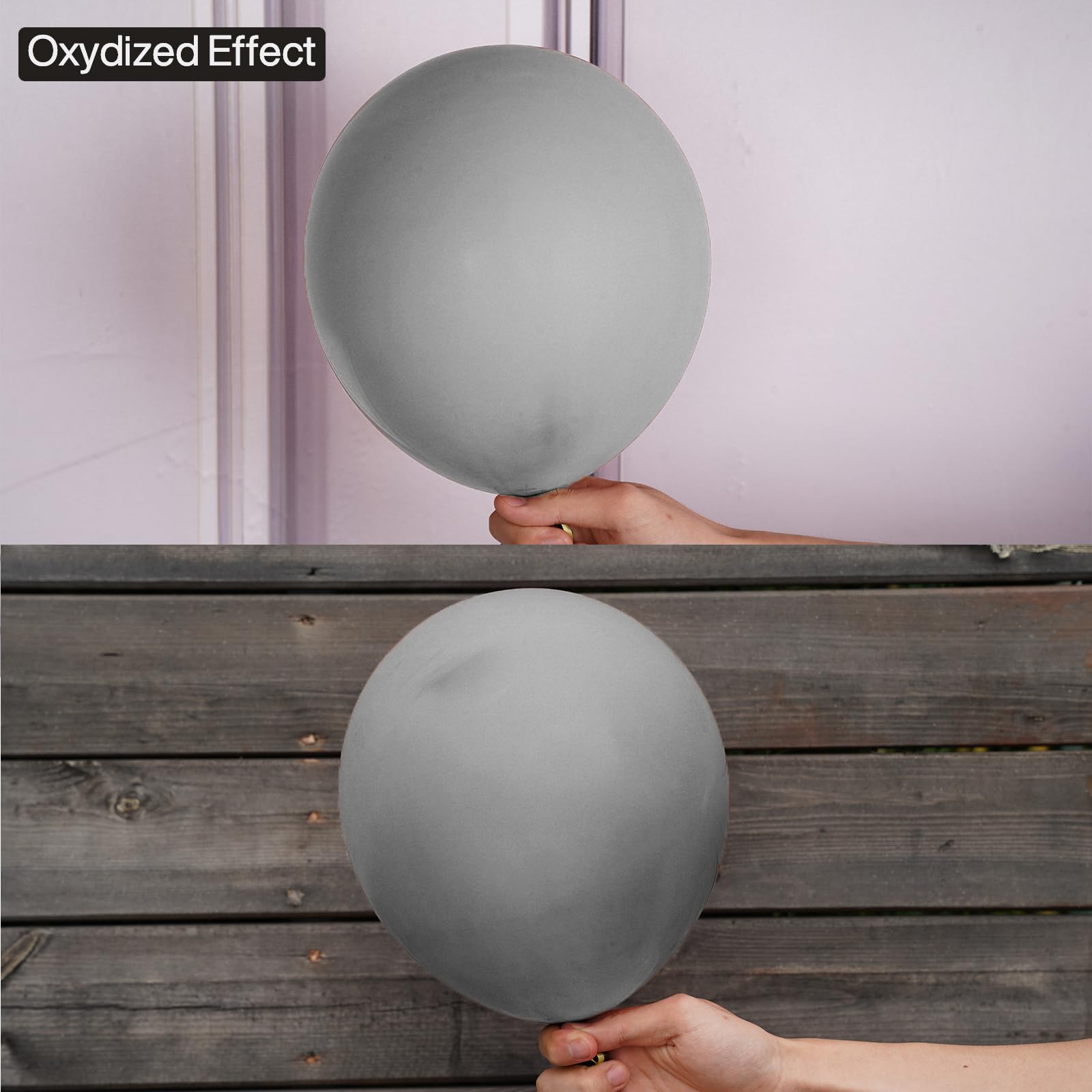 PartyWoo Gray Balloons, 100 pcs Matte Gray Balloons Different Sizes Pack of 18 Inch 12 Inch 10 Inch 5 Inch Grey Balloons for Balloon Garland or Balloon Arch as Birthday Party Decorations, Gray-Y71