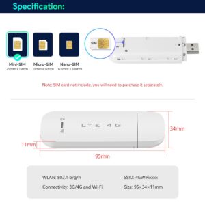 XTRONS 4G LTE USB Dongle Wireless Wi-Fi Modem Stick Suitable for All XTRONS Android Car Stereo