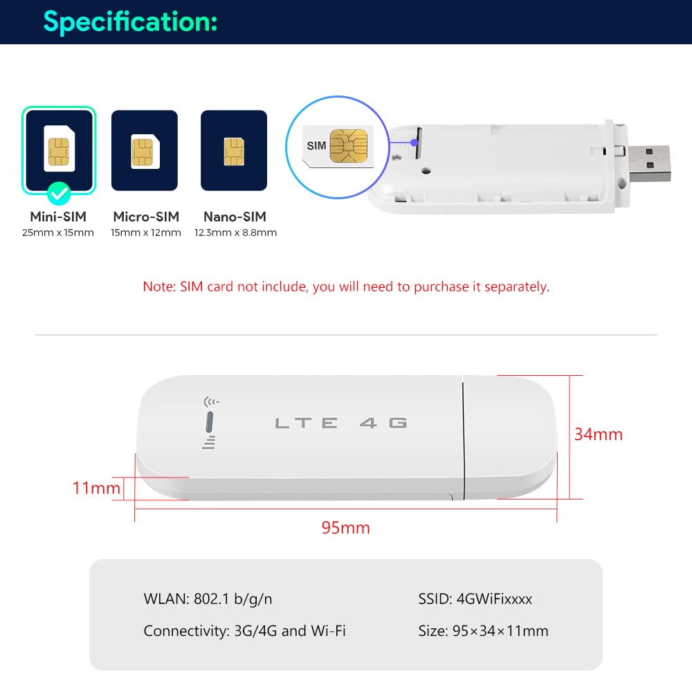 XTRONS 4G LTE USB Dongle Wireless Wi-Fi Modem Stick Suitable for All XTRONS Android Car Stereo