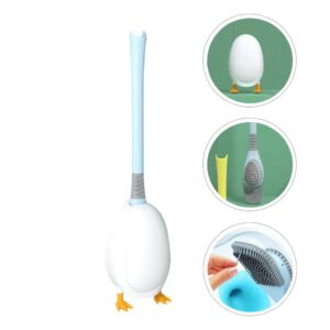 Alipis Car Accessories Cute Duck Toilet Brush with Holder Toilet Bowl Scrubber Handle Soft Cleaning Brush Bathroom Cleaning Tool Toilet Supplies for Hotel Home Office Blue Carpet Cleaner