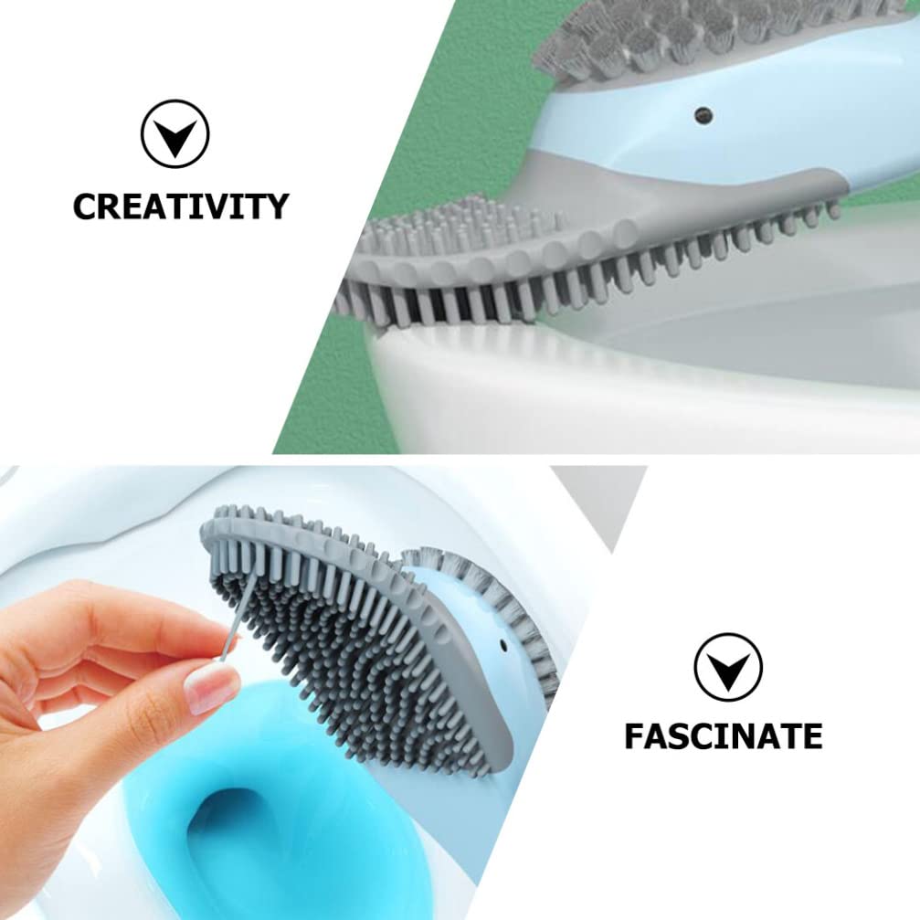 Alipis Car Accessories Cute Duck Toilet Brush with Holder Toilet Bowl Scrubber Handle Soft Cleaning Brush Bathroom Cleaning Tool Toilet Supplies for Hotel Home Office Blue Carpet Cleaner