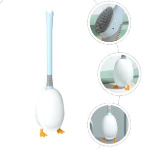 Alipis Car Accessories Cute Duck Toilet Brush with Holder Toilet Bowl Scrubber Handle Soft Cleaning Brush Bathroom Cleaning Tool Toilet Supplies for Hotel Home Office Blue Carpet Cleaner