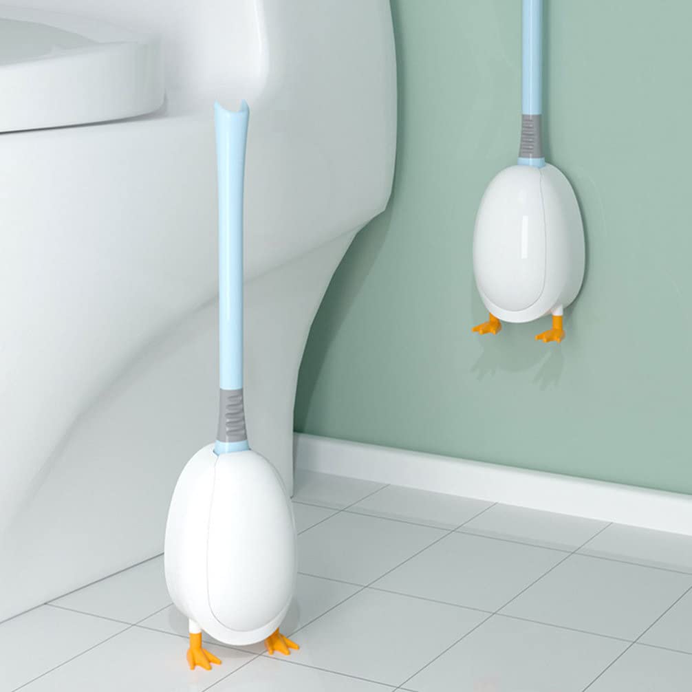 Alipis Car Accessories Cute Duck Toilet Brush with Holder Toilet Bowl Scrubber Handle Soft Cleaning Brush Bathroom Cleaning Tool Toilet Supplies for Hotel Home Office Blue Carpet Cleaner