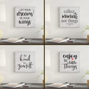 20 Piece Inspirational Word Stencil Set, Stencils for Painting on Wood, Canvas - Quotes Include Dream, Faith Hope Love - Stencils for Crafts Reusable – Art Stencils for Drawing & Signs - 8 Inch