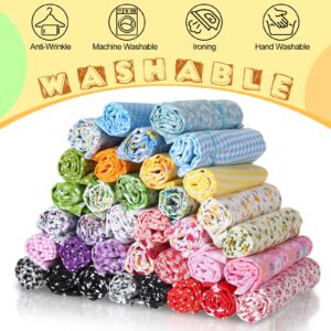 Macarrie 35 Pcs 100% Cotton Fabric Quilting Patchwork Fabric Fat Quarter for Sewing Quilting Squares Fabric Bundles Floral Printed Sewing Supplies for Quilting Patchwork (20 x 20 Inch)