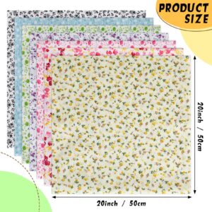 Macarrie 35 Pcs 100% Cotton Fabric Quilting Patchwork Fabric Fat Quarter for Sewing Quilting Squares Fabric Bundles Floral Printed Sewing Supplies for Quilting Patchwork (20 x 20 Inch)