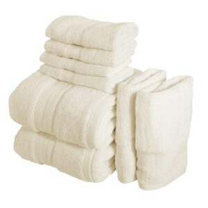 Bennett & Shea Home 8-Piece Luxury Bath Towel Set, Odor Resistant, Premium Towels for Bathroom, Highly Absorbent and Quick Dry Bath Towels, Extra Soft Towel Set, Gardenia