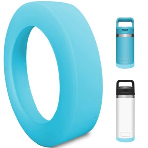 silicone boot sleeve for yeti rambler jr 12 oz and rambler 12 oz 18 oz, safer protection accessories for yeti rambler bottle, reef blue - bpa free