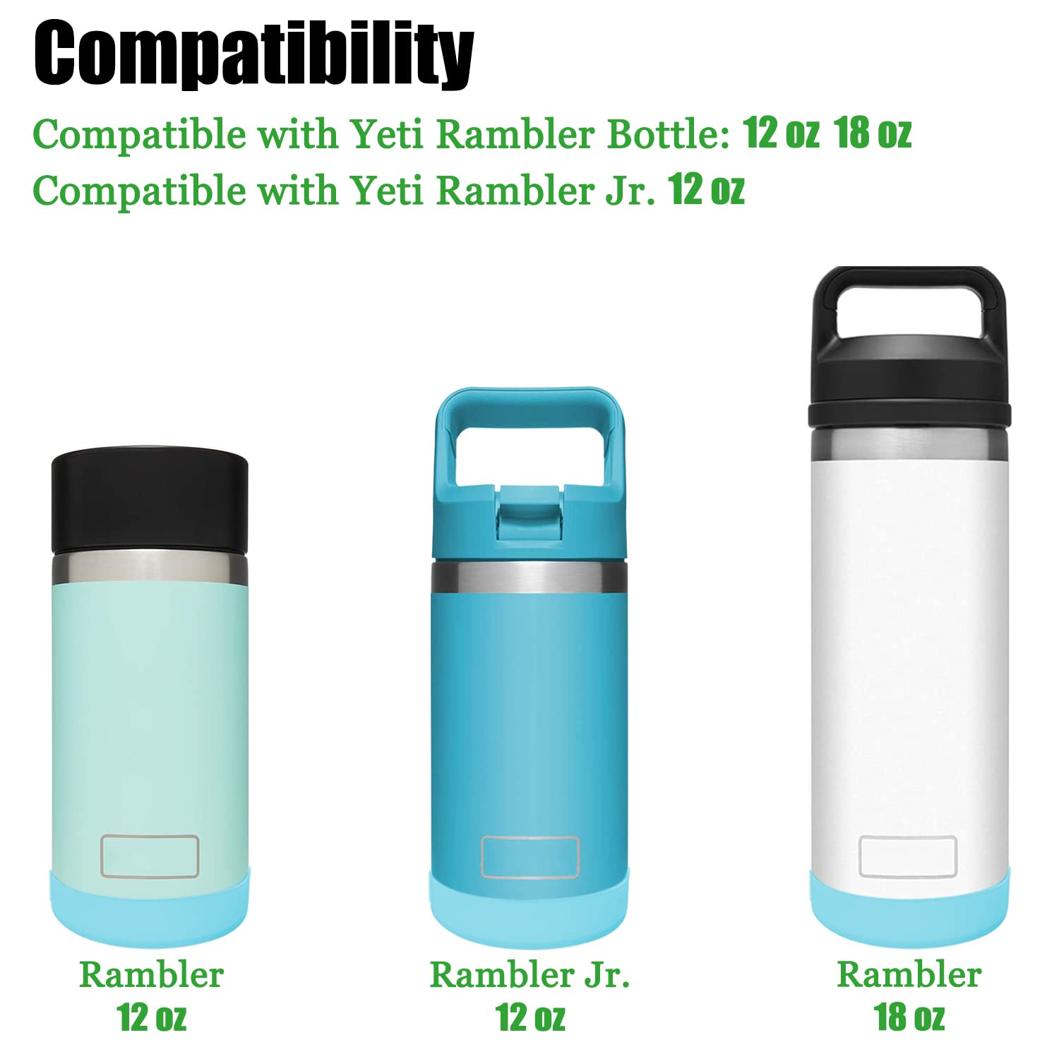 Silicone Boot Sleeve for YETI Rambler Jr 12 oz and Rambler 12 oz 18 oz, Safer Protection Accessories for Yeti Rambler Bottle, Reef Blue - BPA Free