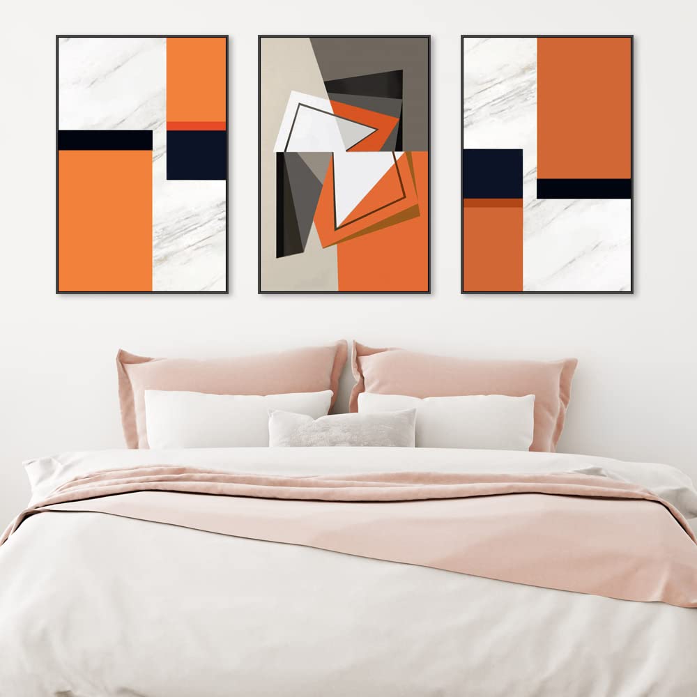 Wall Art, Framed Wall Art,Modern Abstract Canvas Wall Art 3 Piece Set Of Painted Prints, Boho Style For Living Room Bathroom Kitchen Office Wall Decor,Canvas Artwork (white, 16" X 24" X 3 pieces)