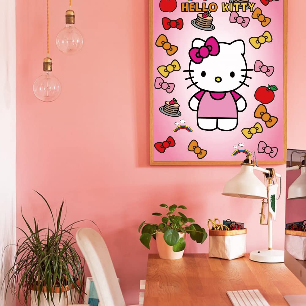 Hello Kitty Party Supplies Decorations, Pin The Bow on HelloKitty, Birthday Party Pin Game, Large Poster for Hello Kitty Birthday Party Supplies