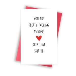 funny thank you card for best friend, humorous motivational card for him her, encourage birthday card gift for colleague,boyfriend,girlfriend, you are pretty awesome card