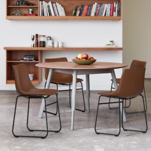 NicBex Retro Side Chair Dining Chair with Metal Legs for Kitchen, Living, Dining Room, Set of 2, (Walnut Color) (A-GE17013-USSU014)