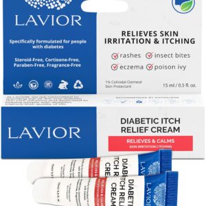 Lavior Diabetic Itch Relief Cream - Fast, Soothing Relief for Dry, Itchy Skin with Colloidal Oatmeal & Botanical Ingredients | Hypoallergenic, Dermatologist Recommended, Made in USA (2 Pack)