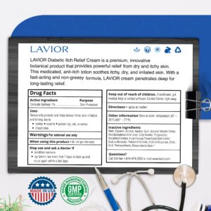 Lavior Diabetic Itch Relief Cream - Fast, Soothing Relief for Dry, Itchy Skin with Colloidal Oatmeal & Botanical Ingredients | Hypoallergenic, Dermatologist Recommended, Made in USA (2 Pack)