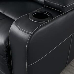 Signature Design by Ashley Center Point Urban Faux Leather Tufted Zero Wall Recliner, Black