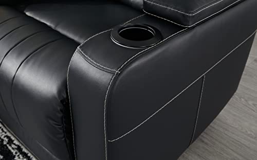 Signature Design by Ashley Center Point Urban Faux Leather Tufted Zero Wall Recliner, Black