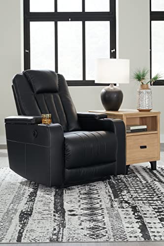 Signature Design by Ashley Center Point Urban Faux Leather Tufted Zero Wall Recliner, Black