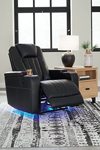 Signature Design by Ashley Center Point Urban Faux Leather Tufted Zero Wall Recliner, Black