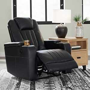 Signature Design by Ashley Center Point Urban Faux Leather Tufted Zero Wall Recliner, Black