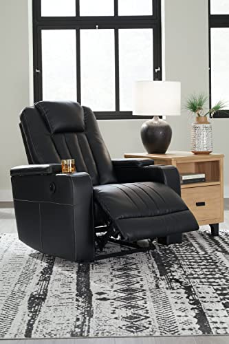 Signature Design by Ashley Center Point Urban Faux Leather Tufted Zero Wall Recliner, Black