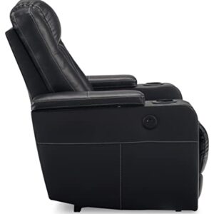 Signature Design by Ashley Center Point Urban Faux Leather Tufted Zero Wall Recliner, Black