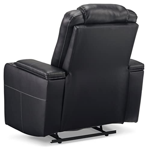 Signature Design by Ashley Center Point Urban Faux Leather Tufted Zero Wall Recliner, Black