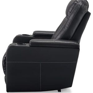 Signature Design by Ashley Center Point Urban Faux Leather Tufted Zero Wall Recliner, Black