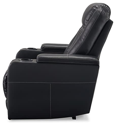 Signature Design by Ashley Center Point Urban Faux Leather Tufted Zero Wall Recliner, Black