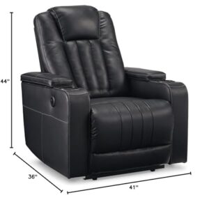 Signature Design by Ashley Center Point Urban Faux Leather Tufted Zero Wall Recliner, Black