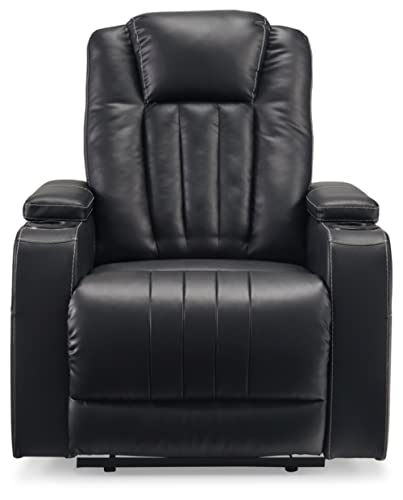 Signature Design by Ashley Center Point Urban Faux Leather Tufted Zero Wall Recliner, Black