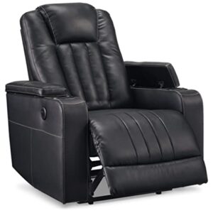 Signature Design by Ashley Center Point Urban Faux Leather Tufted Zero Wall Recliner, Black