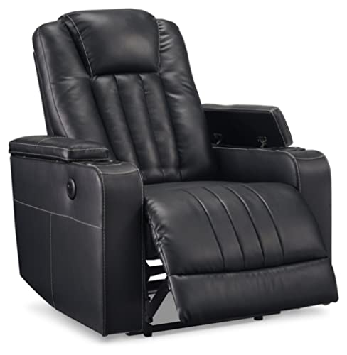 Signature Design by Ashley Center Point Urban Faux Leather Tufted Zero Wall Recliner, Black