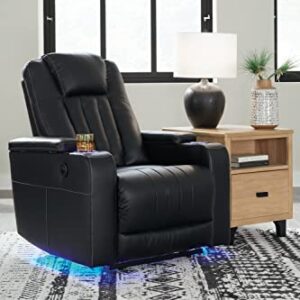 Signature Design by Ashley Center Point Urban Faux Leather Tufted Zero Wall Recliner, Black