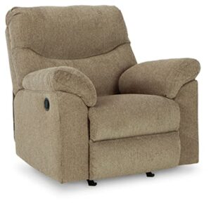 signature design by ashley alphons transitional polyester tufted rocker recliner, light brown