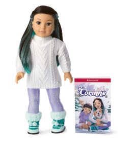 american girl corinne tan girl of the year 2022 18-inch doll and book with sweater, leggings, and boots, for ages 8+