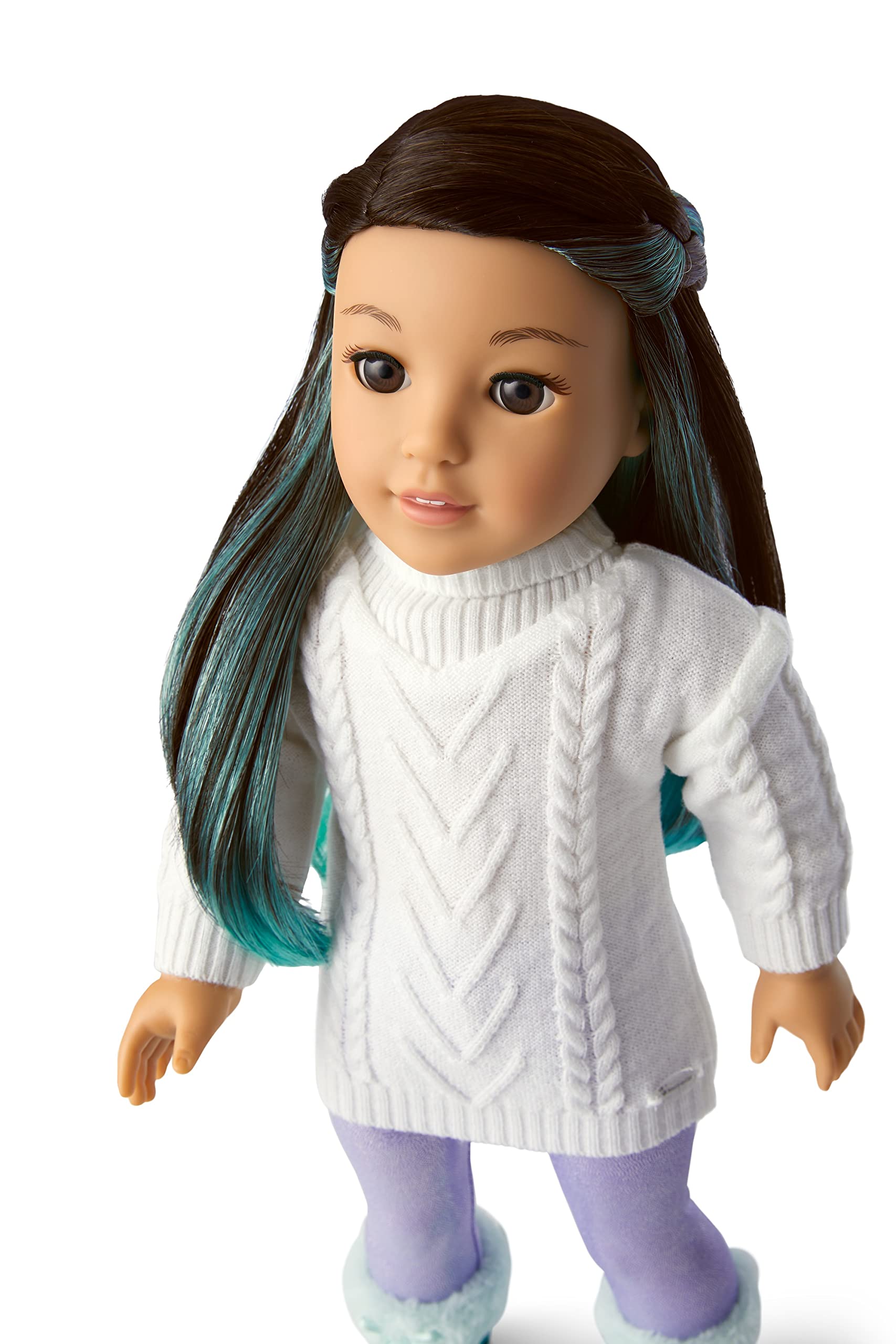 American Girl Corinne Tan Girl of the Year 2022 18-inch Doll and Book with Sweater, Leggings, and Boots, For Ages 8+