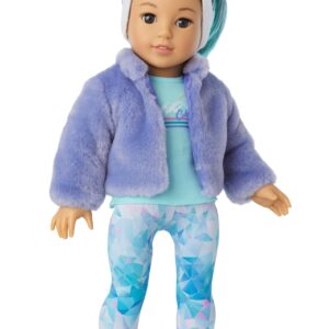 American Girl Corinne Tan Girl of the Year 2022 18-inch Doll Casual Outfit with Coat, Tee, and Boots, For Ages 8+