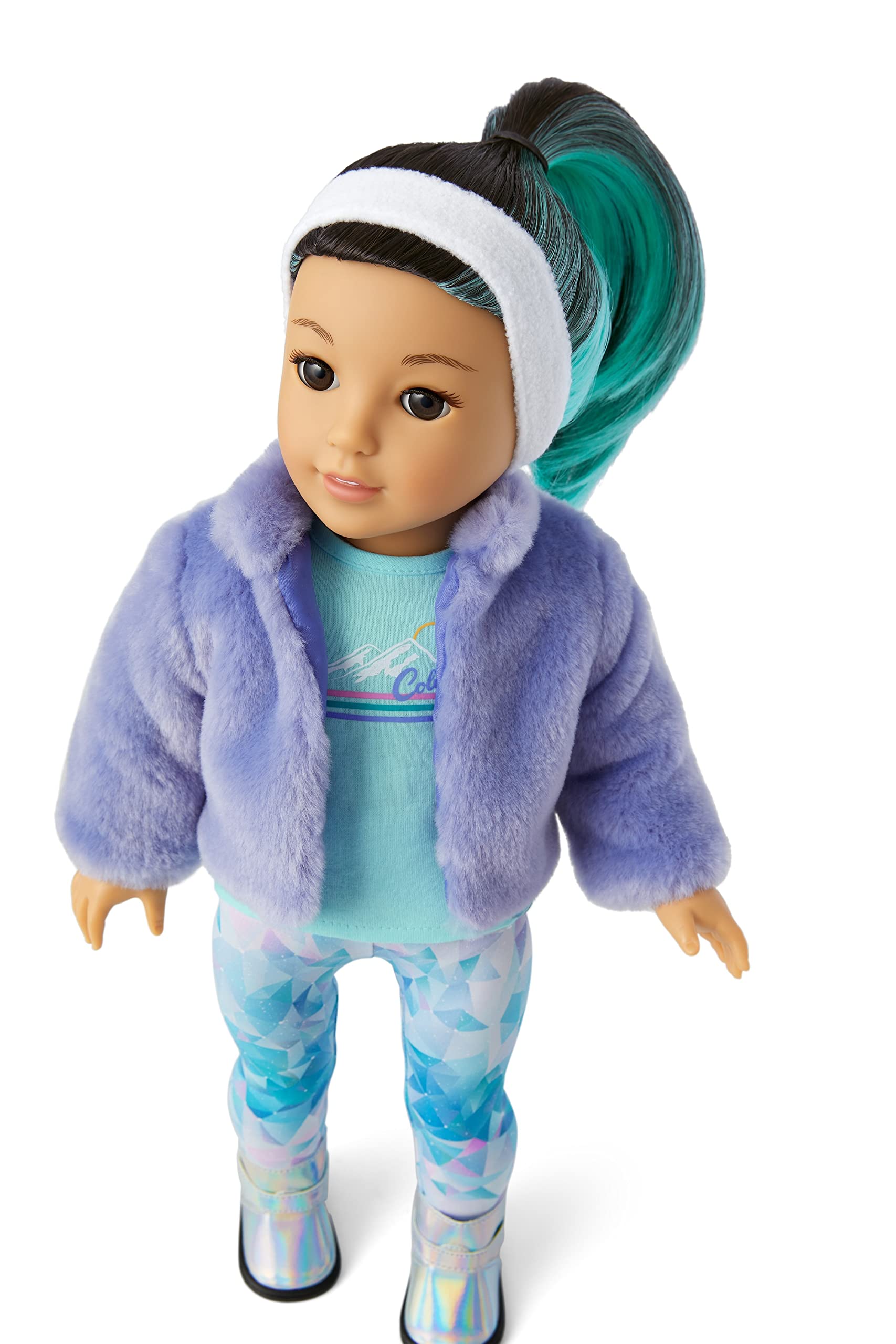 American Girl Corinne Tan Girl of the Year 2022 18-inch Doll Casual Outfit with Coat, Tee, and Boots, For Ages 8+