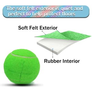 ZHUOKECE 4 PCS Precut Walker Tennis Balls for Furniture Legs Floor Protection, Heavy Duty Long Lasting Felt Pad Glide Coverings (Light Green)